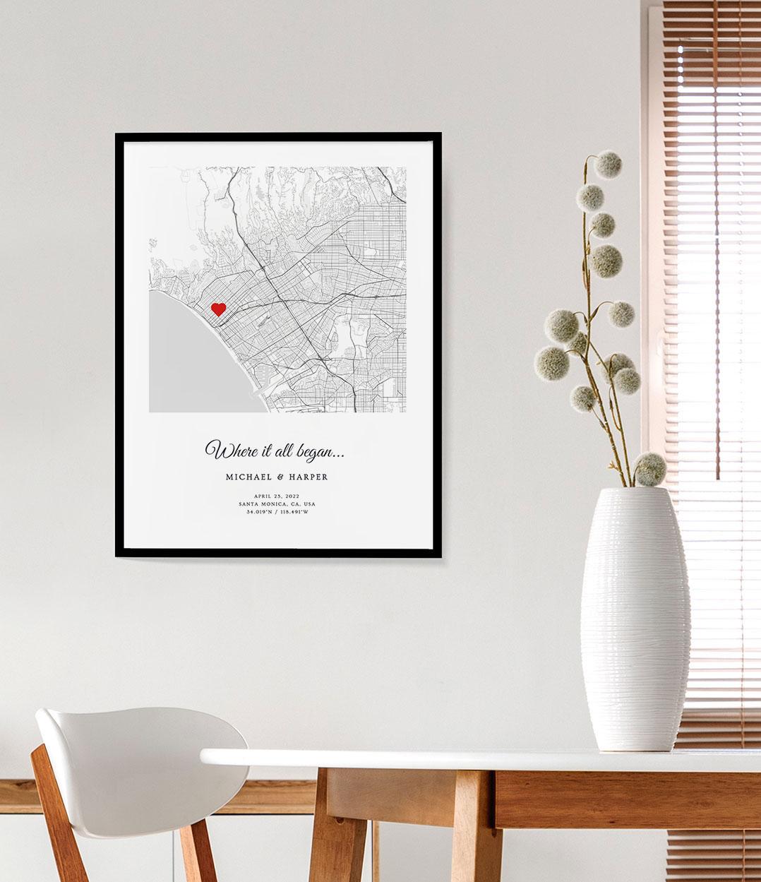 Personalized where we met map - Revellia